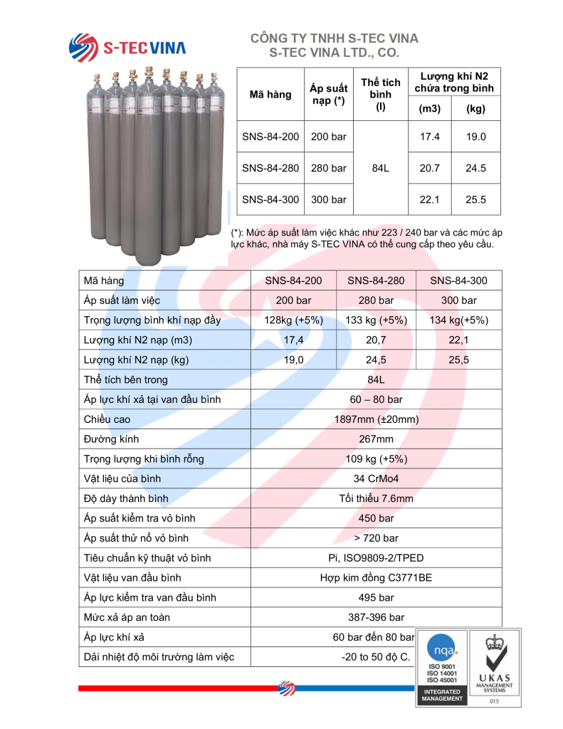 SNS-100 - Hệ thống chữa cháy bằng khí IG - 100 (N2) - stecvina